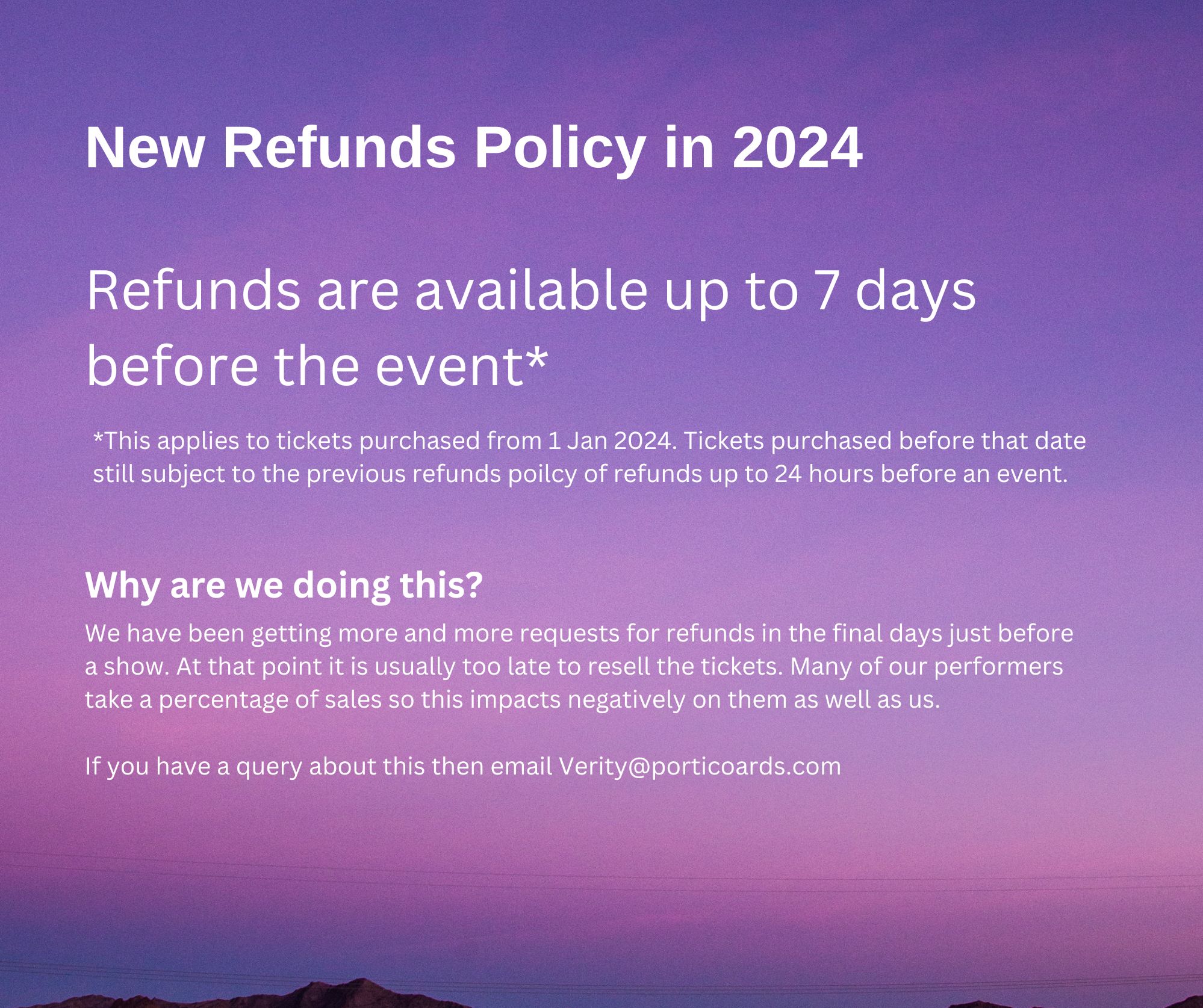 New Refunds Policy | PORTICO